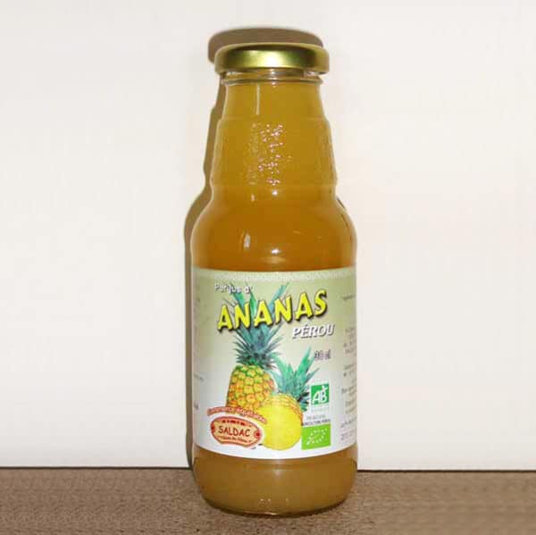 Pur jus d'ananas biologique - Petite bouteille de 30 cl - Saldac