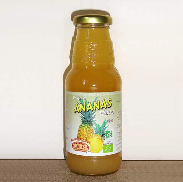Pur jus d'ananas biologique - Petite bouteille de 30 cl - Saldac