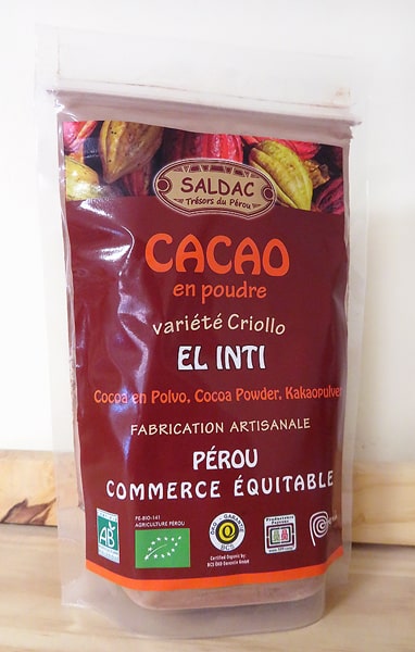 Cacao pur en poudre, bio, 250 g - Saldac